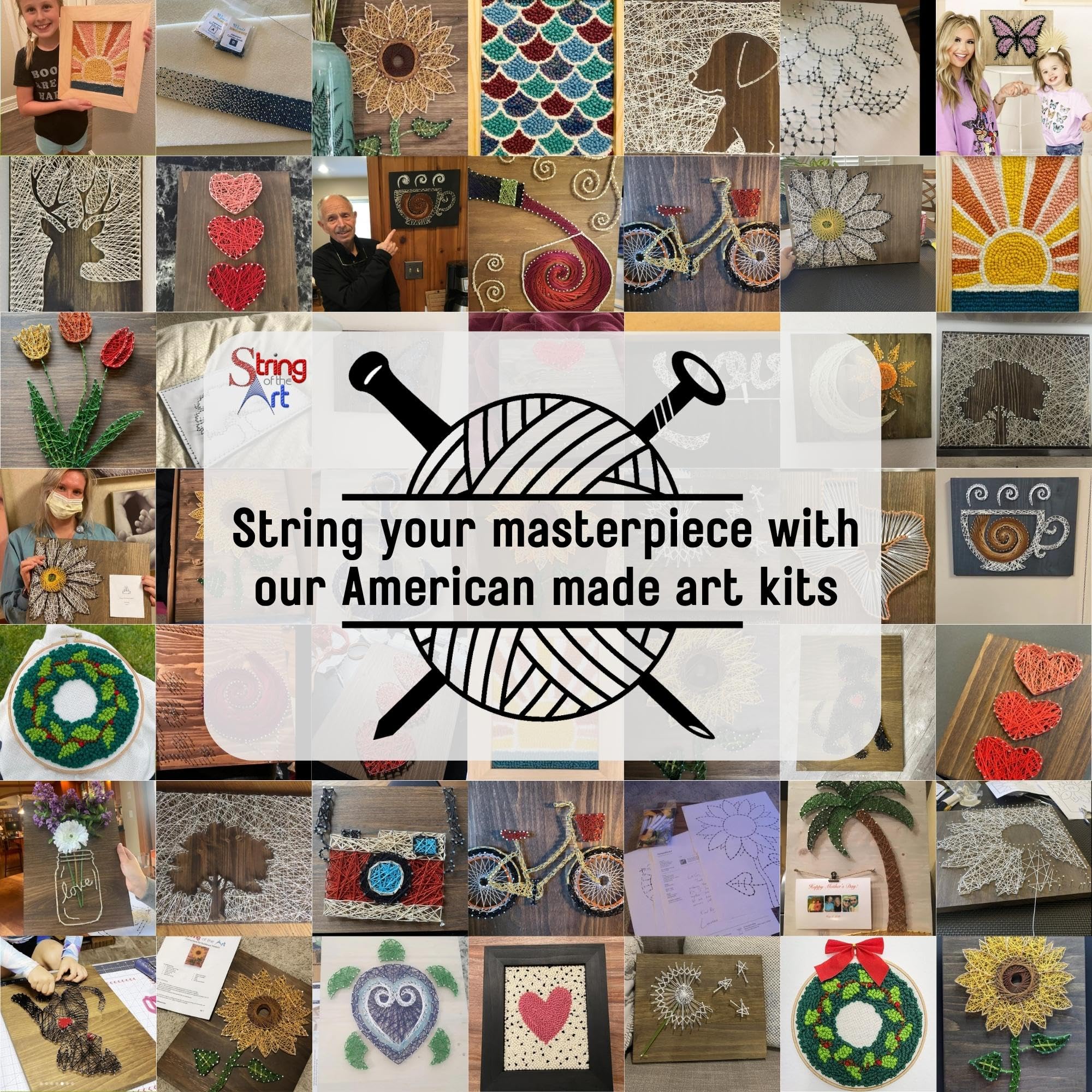 String of the Art Love String Art Kit, American Made Crafting Supplies, DIY Craft Kit for Adults, Beginner to Advanced Crafters