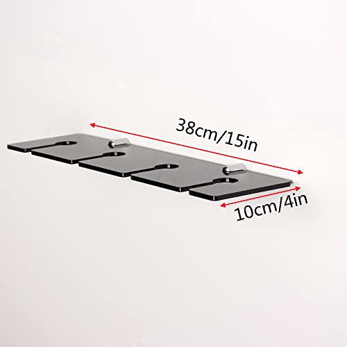 WANLIAN Wine Glass Holder Wall Mounted Wine Glass Holder Acrylic Wall Mounted Wine Glass Holder Cabinet Tableware Lower Wine Glass Holder and Wine Glass Storage Rack (Black 2 pack)