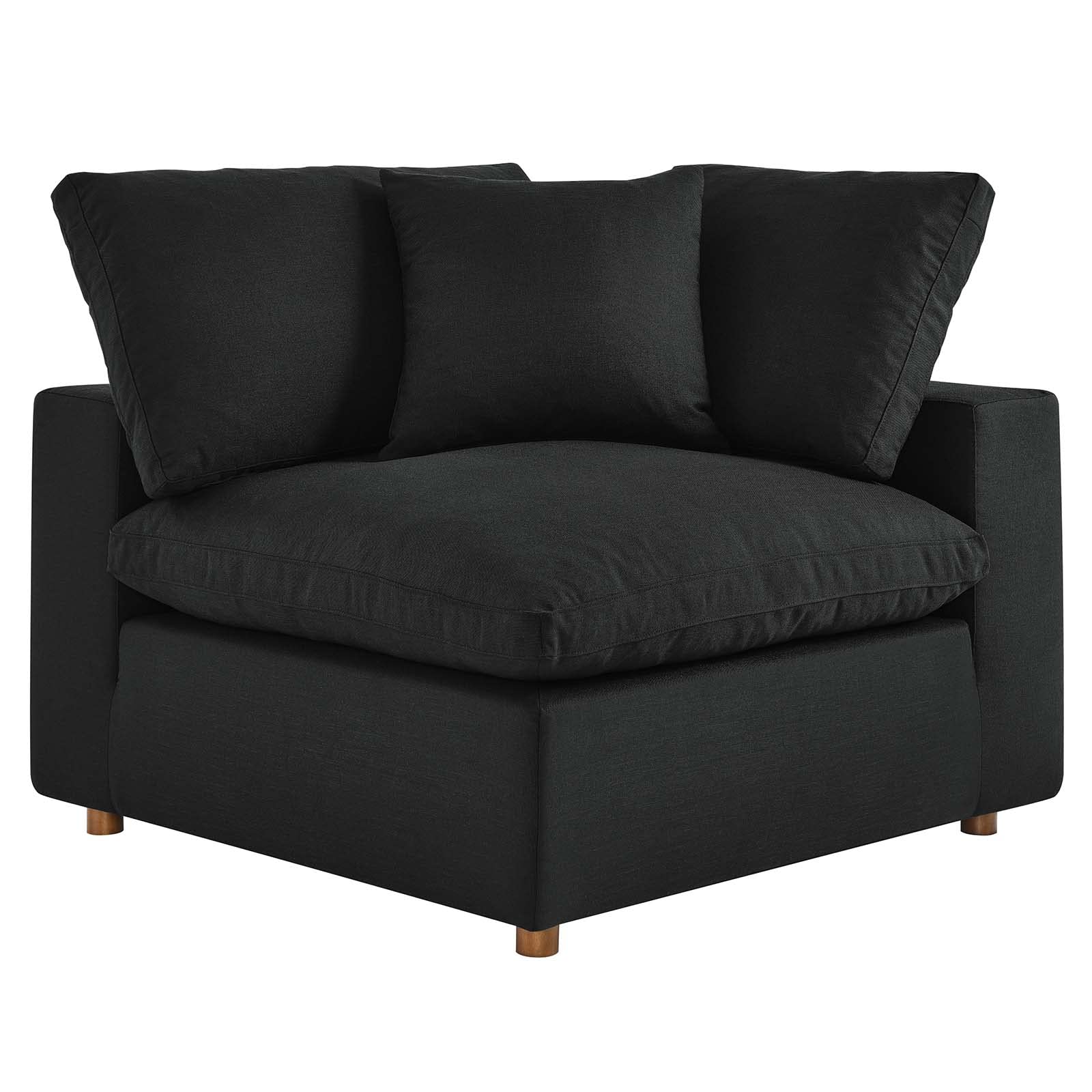 Modway Commix Down Filled Overstuffed 3 Piece Sectional Sofa Set, Armless Chair/Two Corner Chairs, Gray