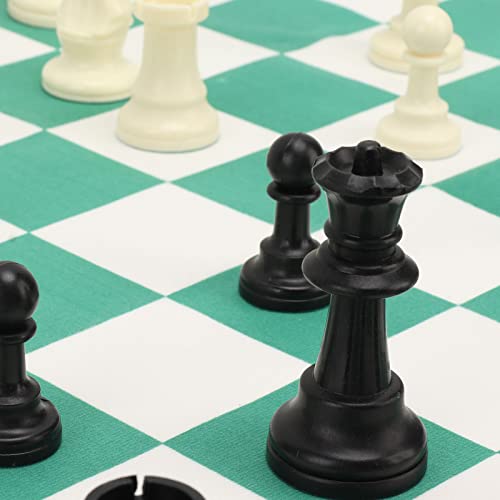 TOPINCN Portable Chess Checkers Set with Zipper Storage Bag Folding Roll Up Travel Checkers Games for Kids Adults