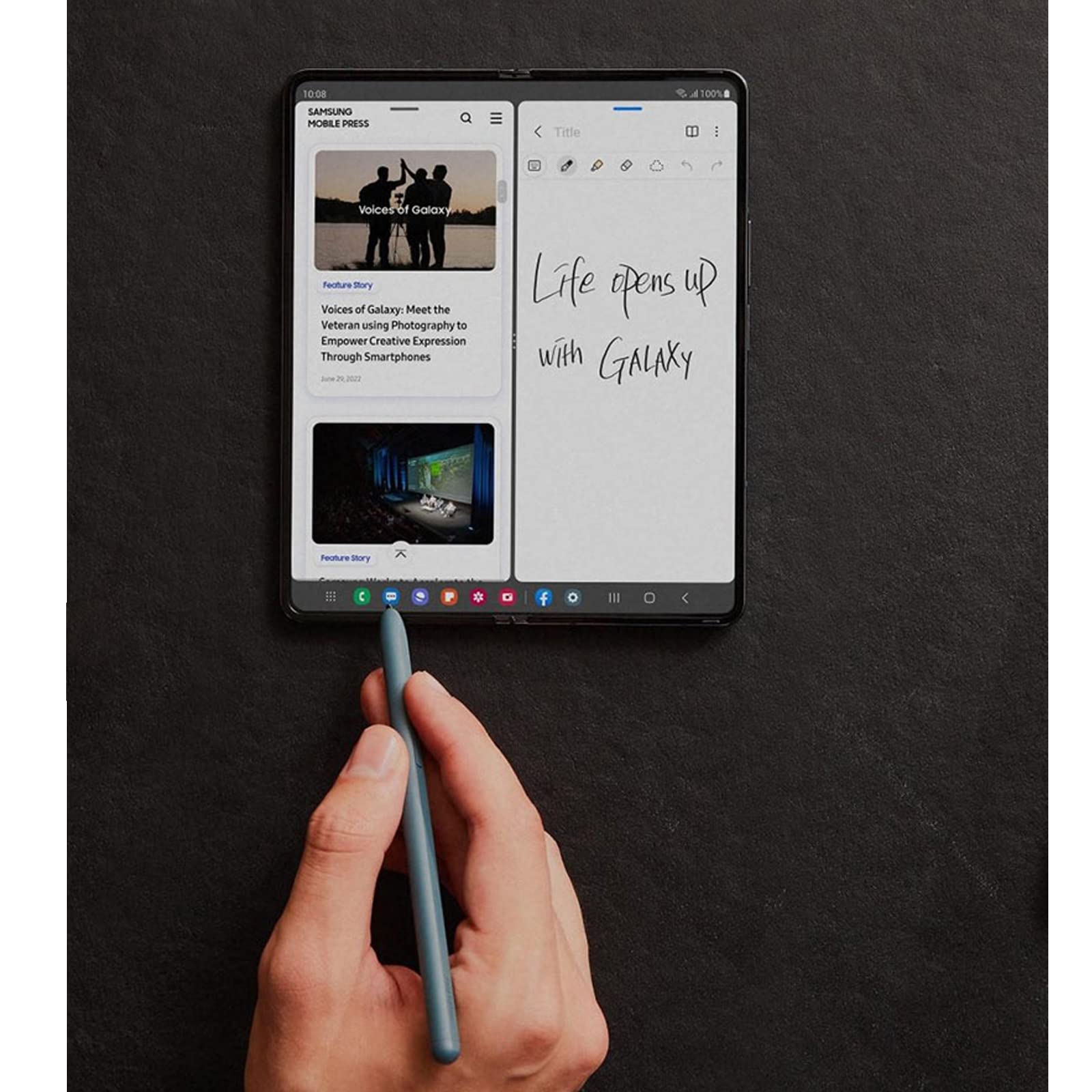 Galaxy Z Fold 4 Pen Stylus Replacement for Samsung Galaxy Z Fold 4/5 S Pen Stylus Pen,Compatible Galaxy Z Fold 4/5 Phone EF-FF92PCBEGUS with Eject Pin+2 Tips (Black)