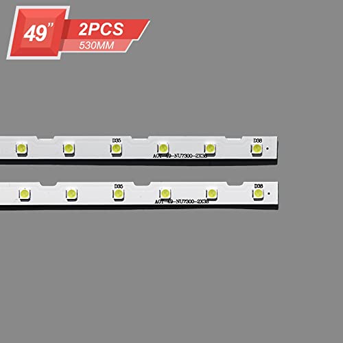 CEVIZ Backlight Strip 38 LEDs Fit for Samsung 49"TV AOT_49_NU7300_NU7100_2X38_3030C_d6t-2d1_19S2P Rev.v4 UE49NU7140 UE49NU7100