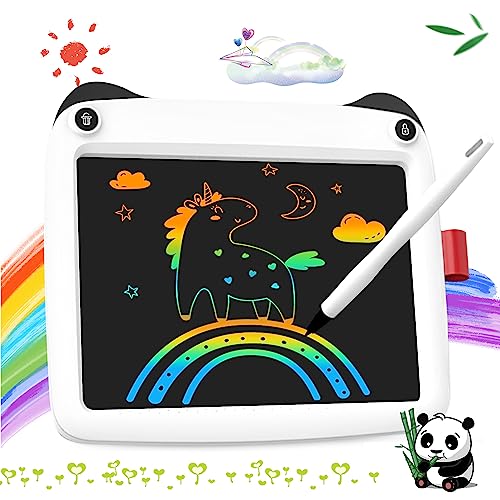 Kids Toys LCD Writing Tablet,9 Inch Colorful Screen Doodle Board,Erasable and Portable Drawing Pad for Birthday Christmas (White)
