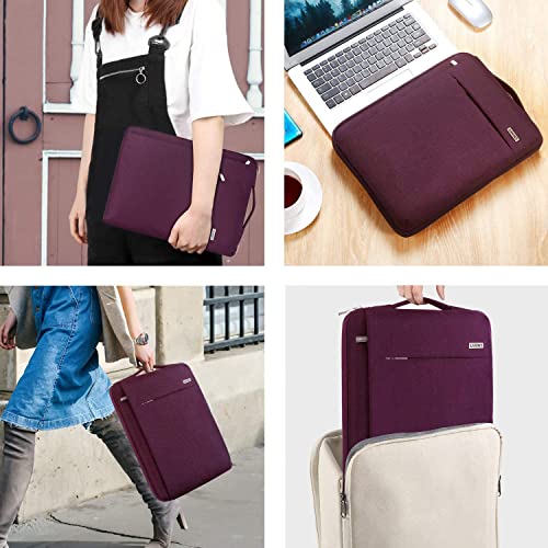 LANDICI 360° Protective Laptop Sleeve 13-14 Inch, Computer Bag Carrying Case for MacBook Air 13 M1/2022 M2, MacBook Pro 13/14 2021, Chromebook 14, Women, Slim, Shockproof, Waterproof, Purple