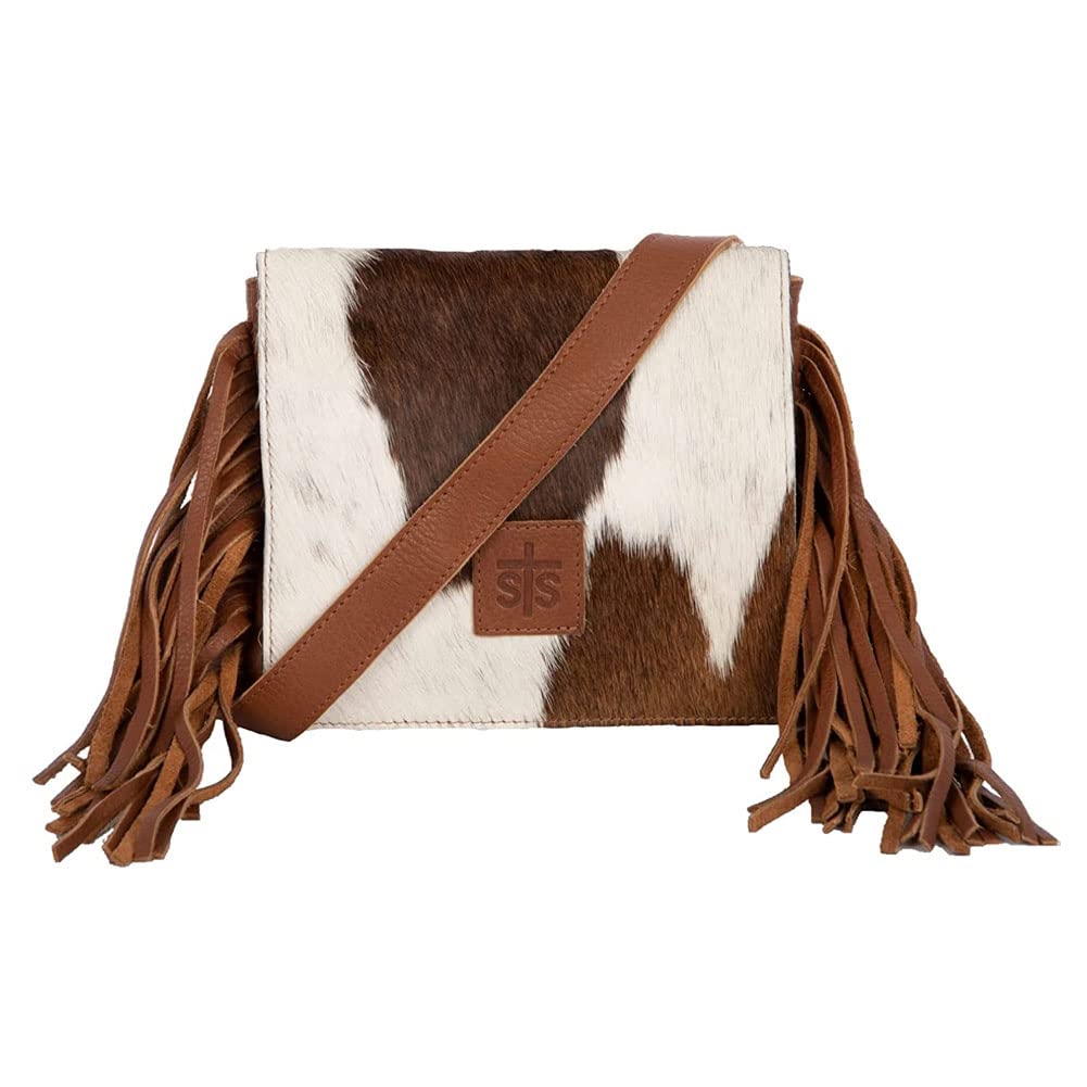 Sts Ranch Wear Miss Kitty Casual Western Durable Leather Crossbody Bag with Adjustable Shoulder Strap, Brown/Cowhide