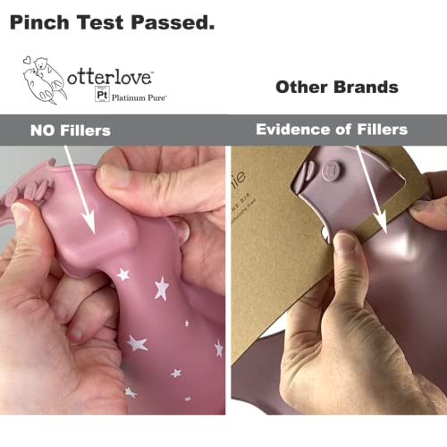 otterlove Silicone Bib – 100% Pure Platinum LFGB Baby Bibs with No Fillers – Wide Food Catching Pocket – Easy Clean – Mess Proof – Dishwasher Safe – BPA & Phthalate Free (2 Bib Pack - Sage & Sand)