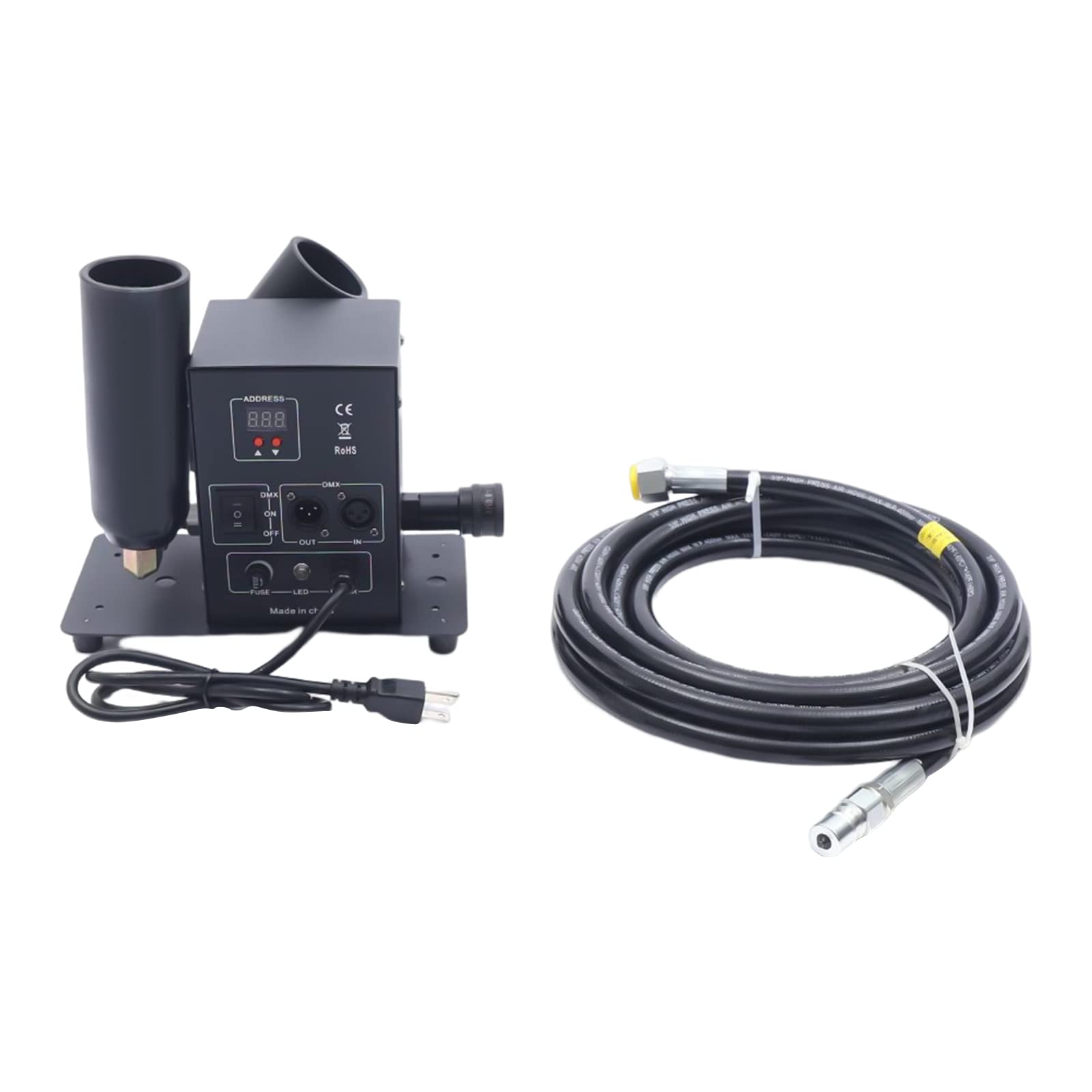 CO2 Fog Machine, 200W Double Pipe Co2 Cryo Jet Machine Air Column Smoke Machine Digital Stage Effect CO2 Cannon Fogger DMX512 for Stage Shows Club Wedding Party