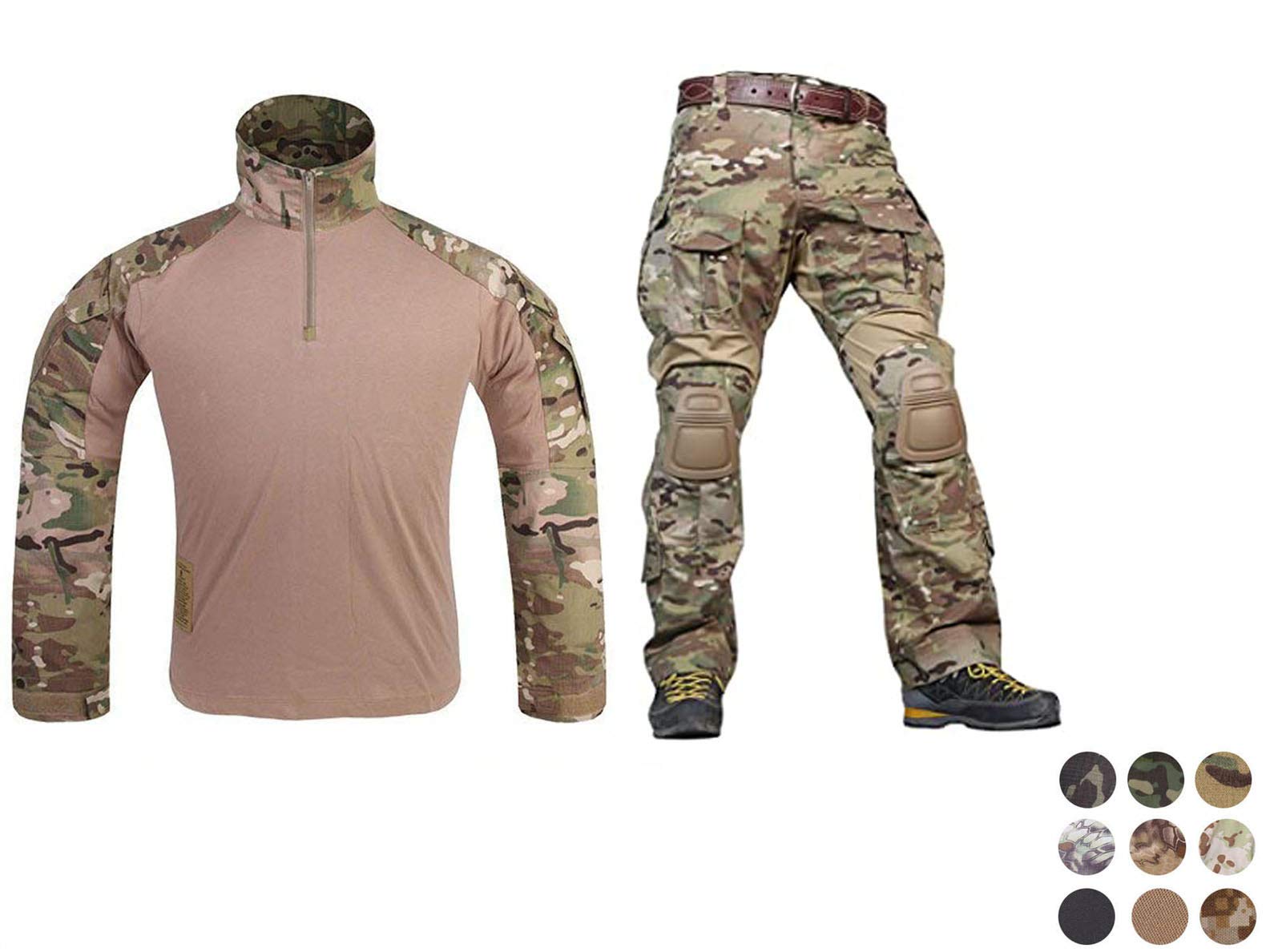 Emerson Airsoft Military bdu Tactical Suit Combat Gen3 Uniform Shirt Pants (Woodland, Large)
