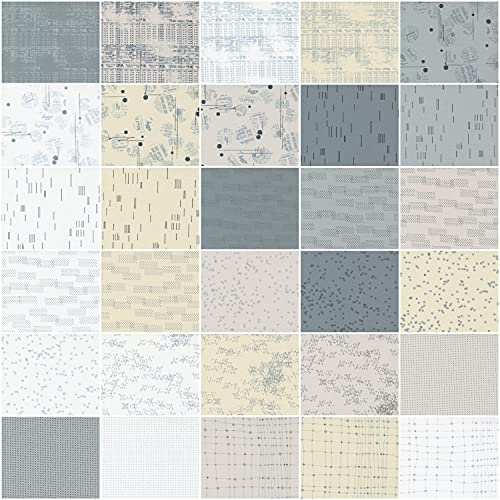 Moda Fabrics Modern Backgrounds Even More Paper Charm Pack by Brigitte Heitland for Zen Chic; 42-5 Inch Precut Fabric Quilt Squares, 5 Inches (1762PP)