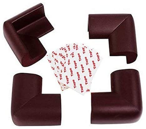 Eoney Corner Guards, Corner Protectors for Baby Safety , Furniture Table Safety Bumper with 3M Tape(10 Pack), Brown, 10Pack