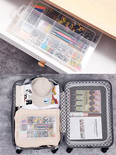 iBune 15 Grids Large Plastic Compartment Container for Washi Tape, Bead Storage Organizer Box Case with Removable Dividers for Jewelry Craft Tackles Tools, Size 11 x 7 x 2.3 in, White¡