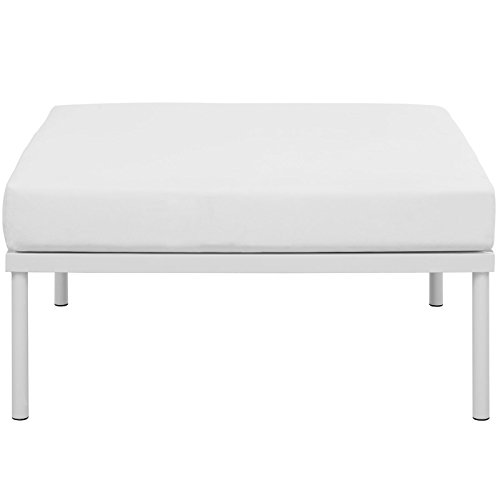 Modway Harmony Aluminum Outdoor Patio Ottoman with Cushion in White White