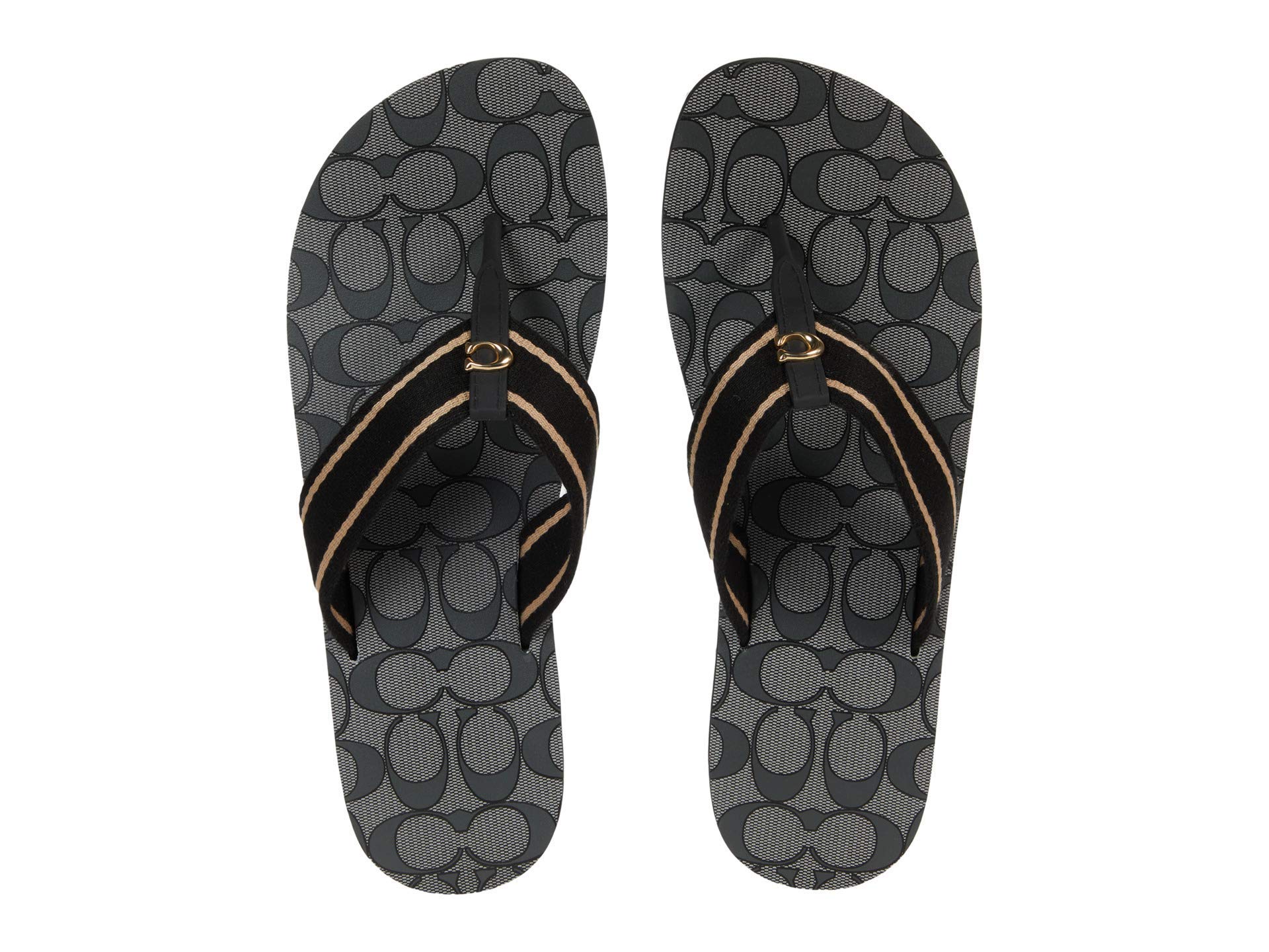 Coach Zoe Flip-Flop Black Mixed Material 11 B (M)