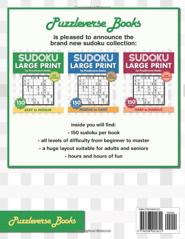 Sudoku Large Print With Tips and Tricks: 150 Easy to Medium Puzzles for Adults & Seniors for Gradually Improving Sudoku Skills, One Per Page (Sudoku Sensei Series)