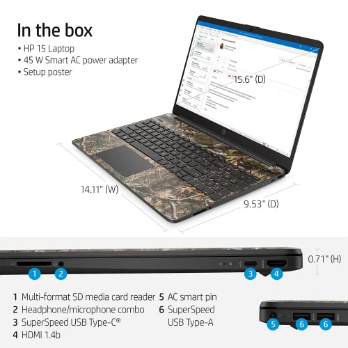 HP Newest 2023 15 Laptop, 15.6" HD Display, Intel Core i3-1115G4 Processor (Beats i5-10210U), 32GB RAM, 512GB SSD, SD Card Reader, Wi-Fi and Bluetooth, Webcam, HDMI, Windows 11 Home, KKE Accessories