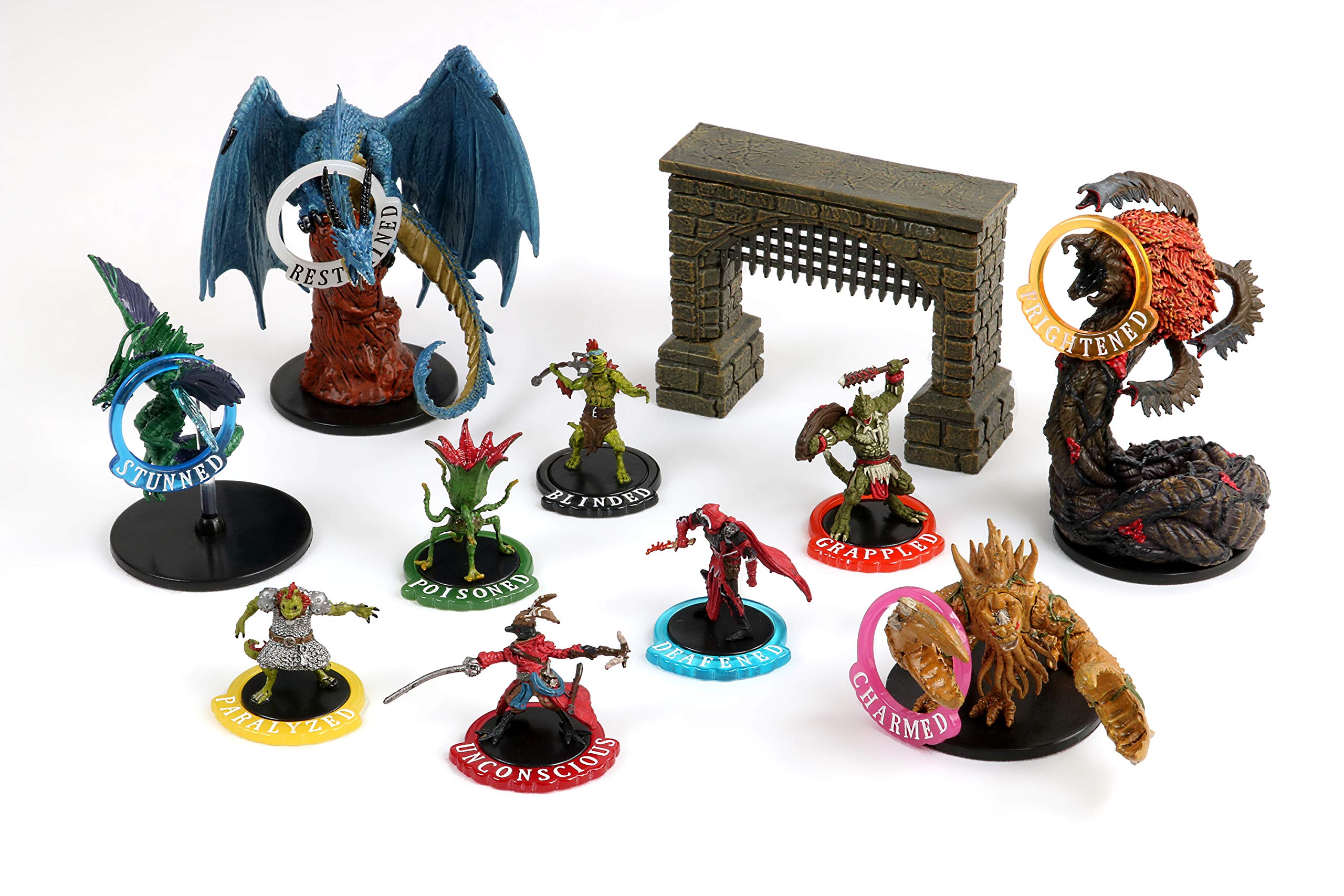Chill Approach D&D Acrylic Condition Rings - D&D Condition Markers with Storage Case for Dungeons & Dragons, Pathfinder, and Other Tabletop RPG Miniatures, 64 Piece Set