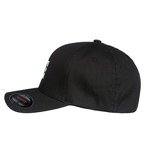 DC mens Star Flexfit Hat Baseball Cap, Black, Small-Medium US