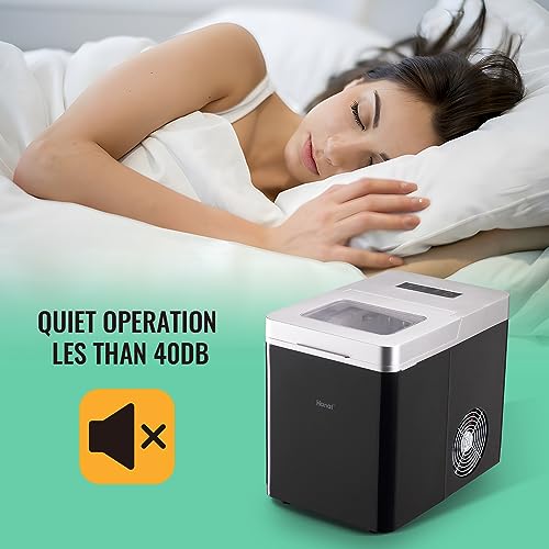 Ice Maker Countertop 9 Pcs Bullet ice in 8 Mins, 33LBS in 24Hrs, WANAI Portable Ice Machine with Auto Self-Cleaning, Ice Scoop & Basket, Two Size for Home/Office/Kitchen/Bar
