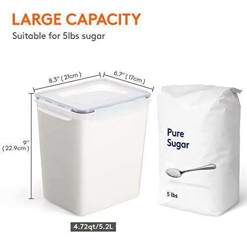 Lifewit 8pcs Refrigerator Organizer Bins Large Food Storage Containers 5.2L/175oz 4PCS