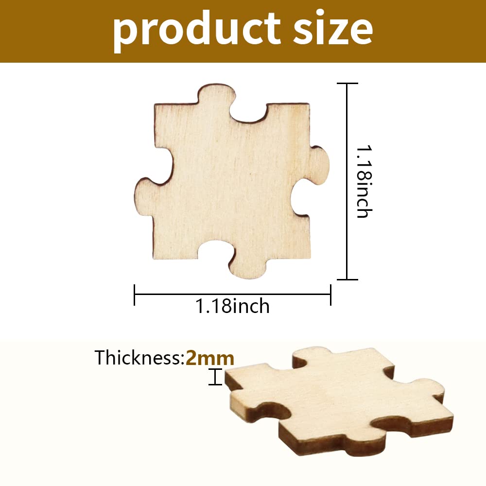 UPlama 300PCS Blank Puzzles, Freeform Blank Puzzle Pieces Blank Wooden Puzzles DIY Jigsaw Puzzles Plain Puzzle Pieces for Crafts, Arts, Card Making (1.18" x 1.18")