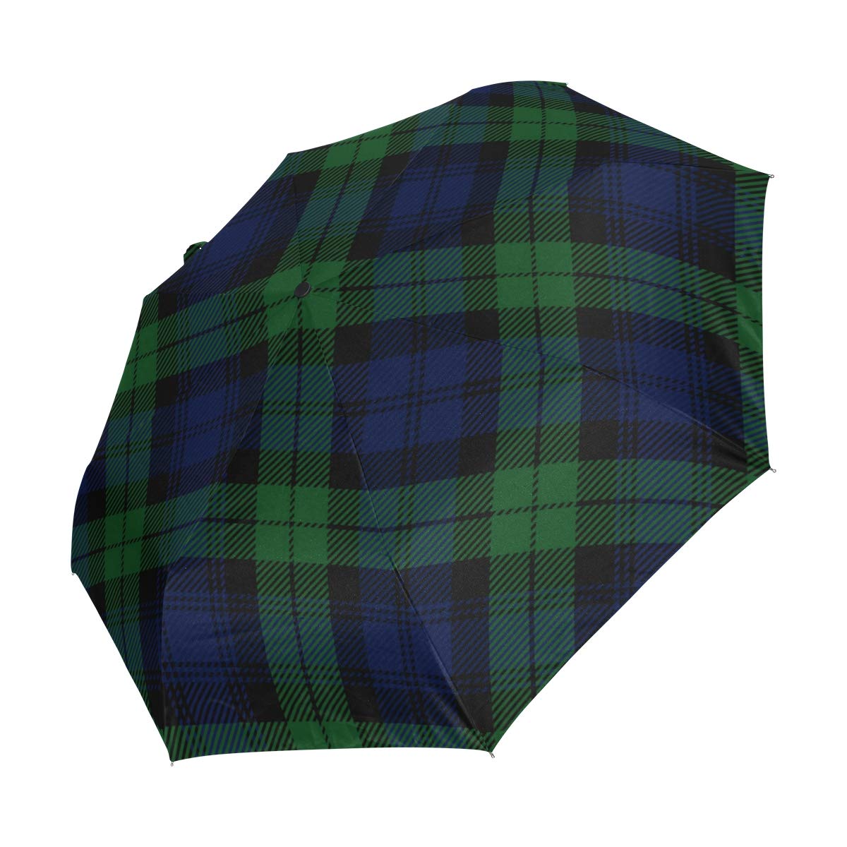 CHINEIN Travel Umbrella Auto Open Compact Folding Sun & Rain Protection Black Watch Tartan Plaid