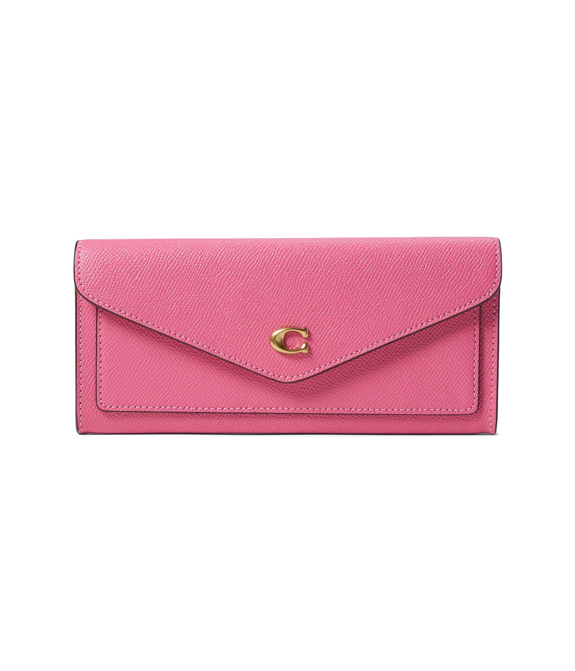 Coach Cross Grain Leather Wyn Soft Wallet Petunia One Size