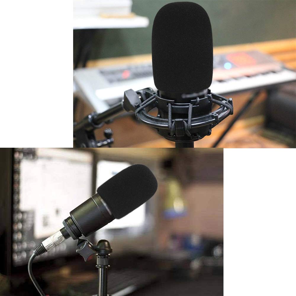 SUNMON Windscreen Foam Cover, Windscreen Pop Filter for Audiotechnica AT2020 Condenser Studio Microphone (2 PACK)