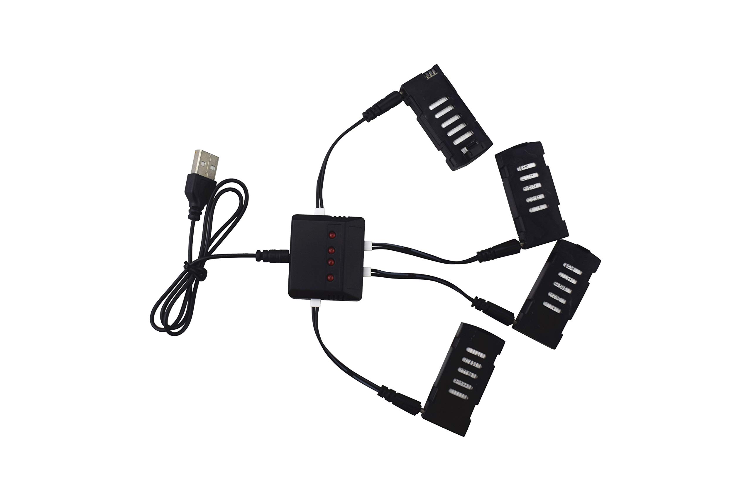 sea jump 4PCS 3.7V 500mAh Lithium Battery with 4in1 Charger for LF606 JD-16 D2 SG800 S606 M9 M11 X300C Folding Quadcopter Accessories Remote Control Drone Battery