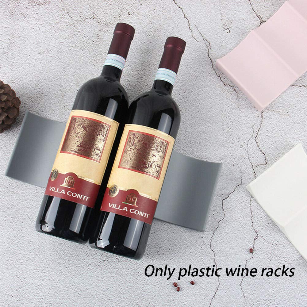European Style Wine Rack, Plastics Wine Bottle Display Stacking, Wine Holder Storage Organizer for Kitchen Countertops Pantry Fridge Storage Rack 29.3 * 9.8 * 2.3cm