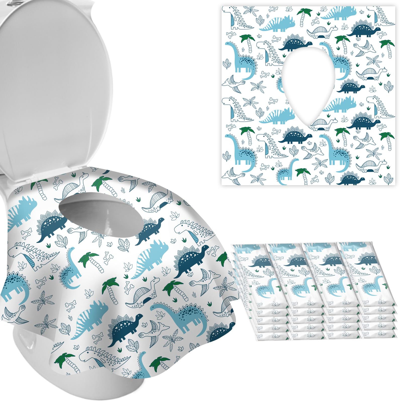 Disposable Toilet Seat Covers for Kids & Adults,Protect from Public Toilets While Potty Training - Extra Large, Waterproof, Portable - Elephant(36pack)