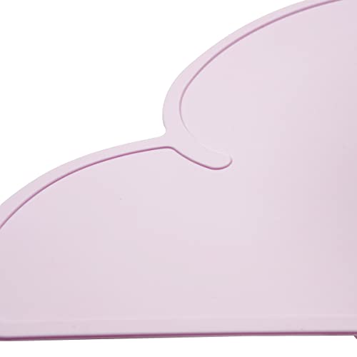 PandaEar 2 Pack Silicone Table Placemats Food Grade Mats for Kids Baby Toldder| BPA Free Non Slip Eating Table Mat Lightweight Portable with Unique Raised Edge (Pink Grey)