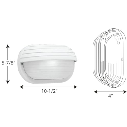 Progress Lighting P5706-30 Bulkheads Outdoor, 10-1/2-Inch Width x 5-7/8-Inch Height, White