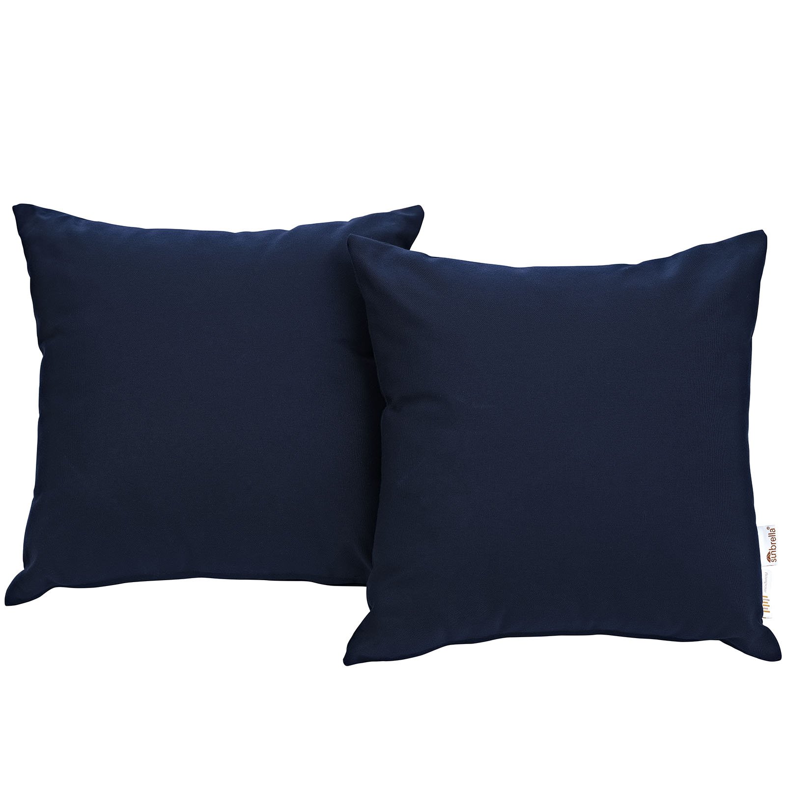 Modway Summon Outdoor Patio Two All-Weather Decor Throw Pillows SunbrellaÂź Fabric in Navy