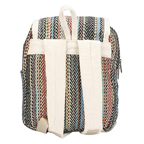 LONGING TO BUY Hemp Small Backpack, Hemp Backpack For Men & Women (Green Multi)