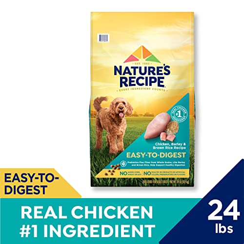 Nature’s Recipe Easy to Digest Dry Dog Food, Chicken, Rice & Barley Recipe, 24 Pound Bag