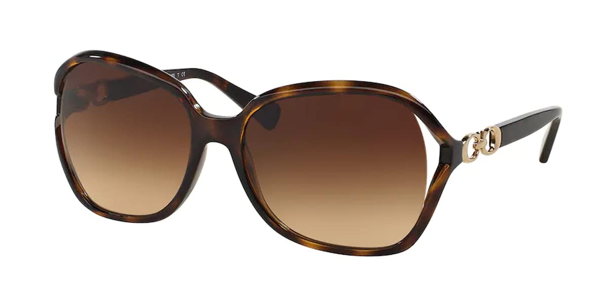 Coach HC8145 512013 60MM Dark Tortoise/Brown Gradient Butterfly Sunglasses for Women + BUNDLE With Designer iWear Eyewear Kit