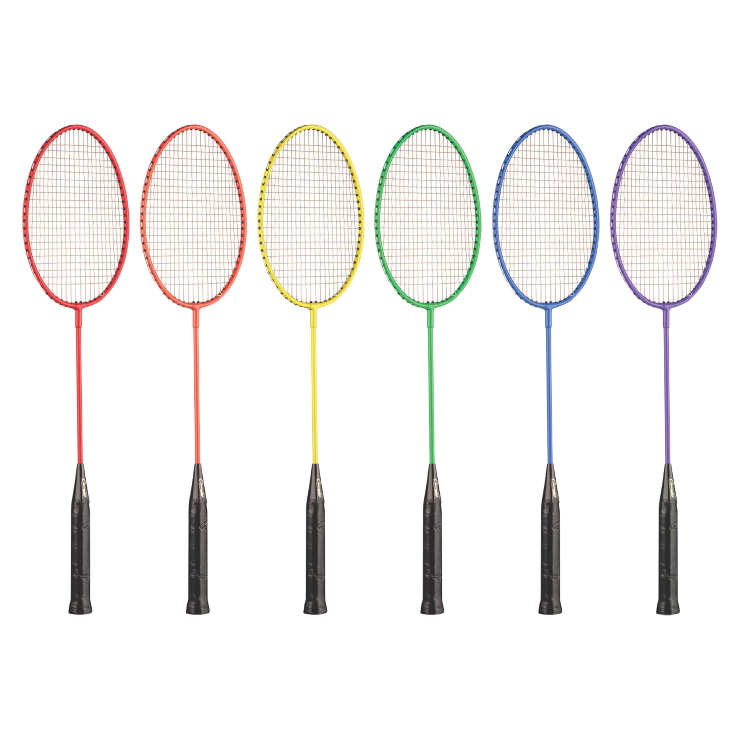 Champion Sports All Steel Shaft and Frame Badminton Racket - Set of Six Colors
