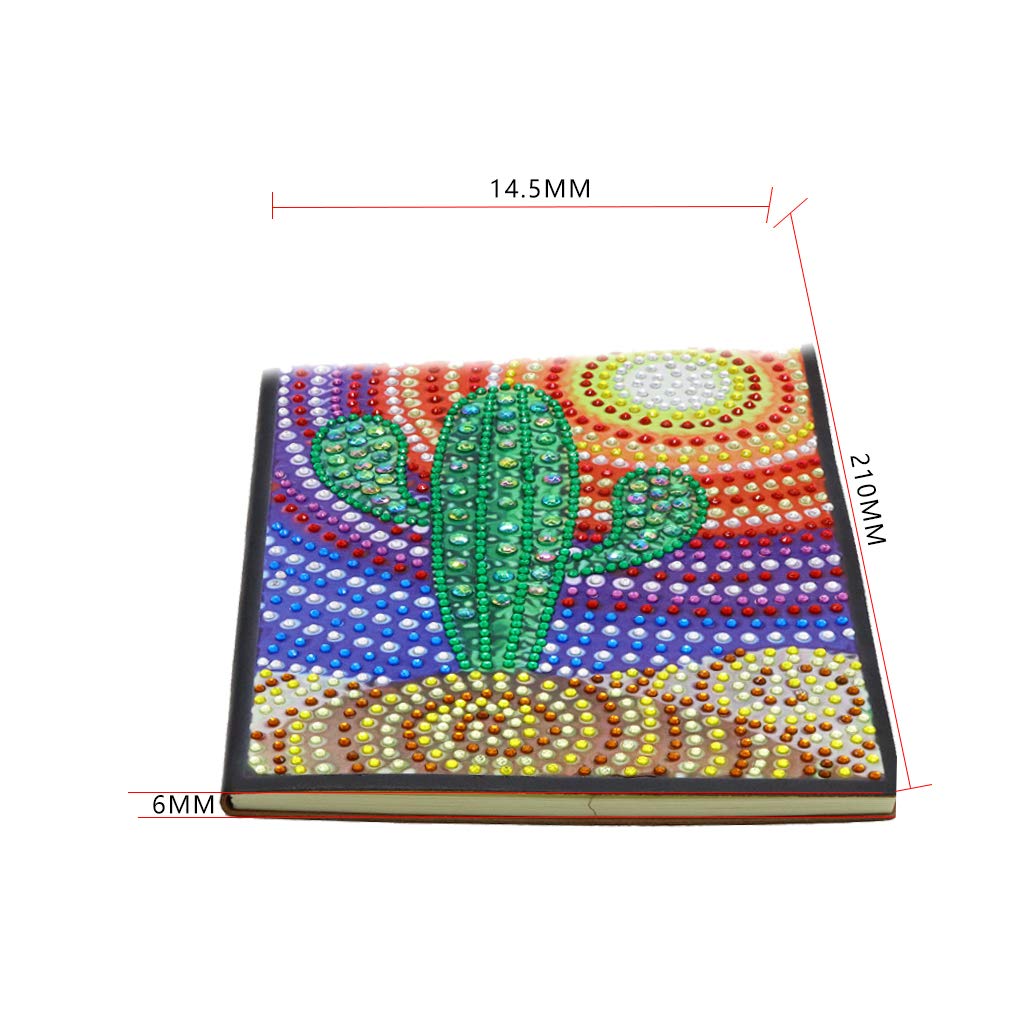 DCIDBEI 2-Pack DIY Diamond Paintings Notebook 5D Diamond Art Notebooks Paper A5 50 100 Art Diamond Notebook Kid Stitch Cross Stitch Notebooks Sketch Books for Adults DIY Diamond Dots Notebooks Blank
