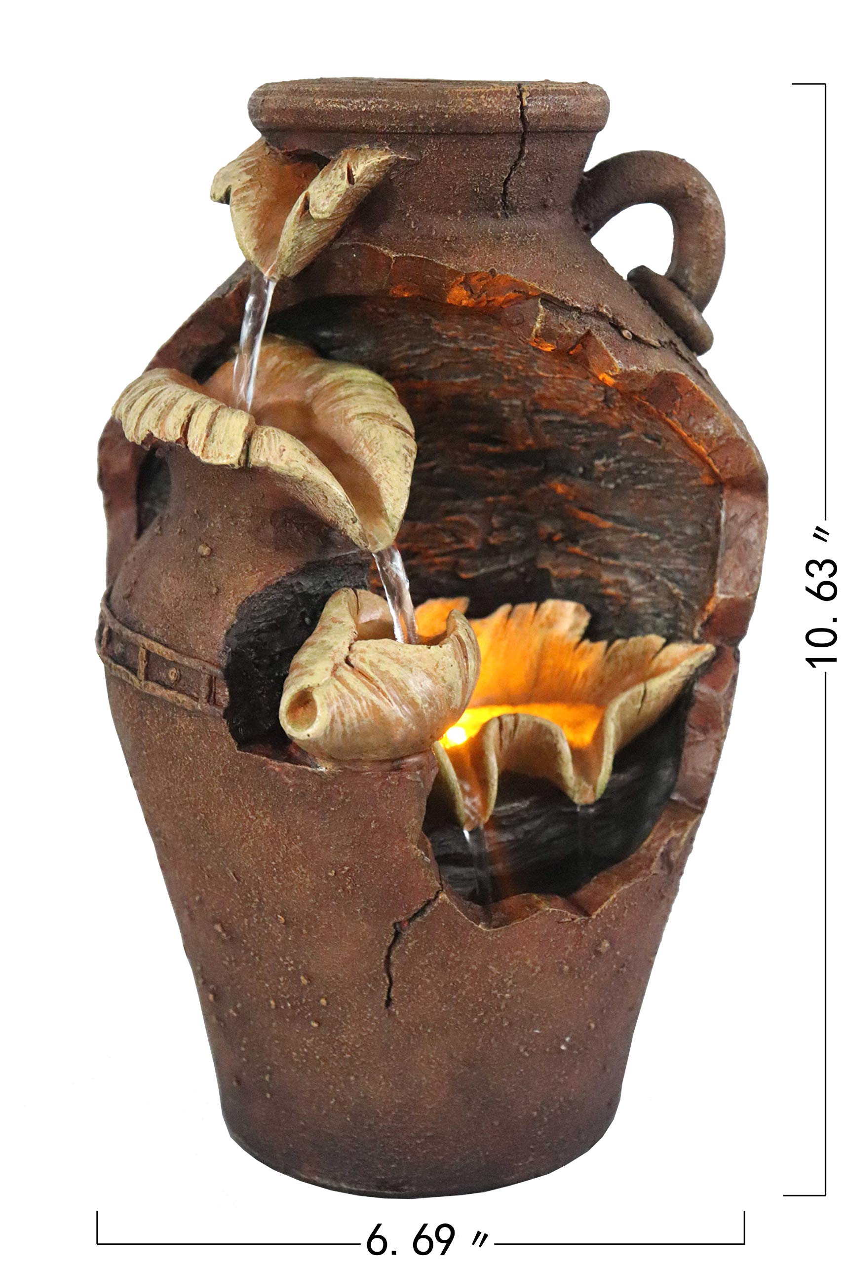 Warm Garden Tabletop Water Fountain Jar Water Fountain Brown Fountain