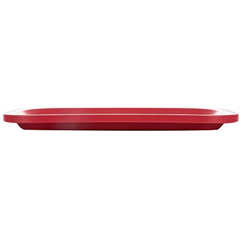 NeraNena Tray Plate 8.07" X 4.13" Rounded Smooth Edges (Red)