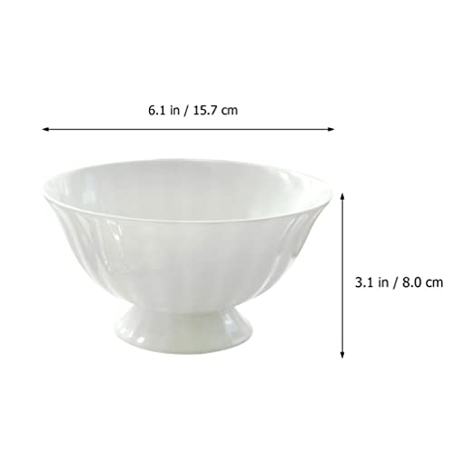 DOITOOL Ceramic Footed Bowl Round Bowl Dessert Display Stand Decorative Fruit Bowl Holder Dessert Bowl for Kitchen Counter Centerpiece Table Decor Fruit Tray ( White )
