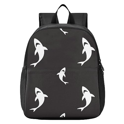 KFBE Black White Shark Kids Backpack Preschool Toddler Bookbag Backpack for Girls Boys School Bags S 20844490