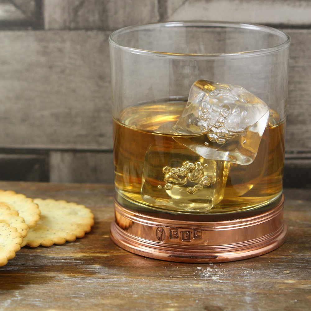 English Pewter Company 11oz Old Fashioned Whisky Rocks Glass In Stunning Rose Pewter Copper Finish [RP01]