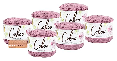 Lion Brand Yarn - Coboo 6 Pack with Needle Gauge (Plume)