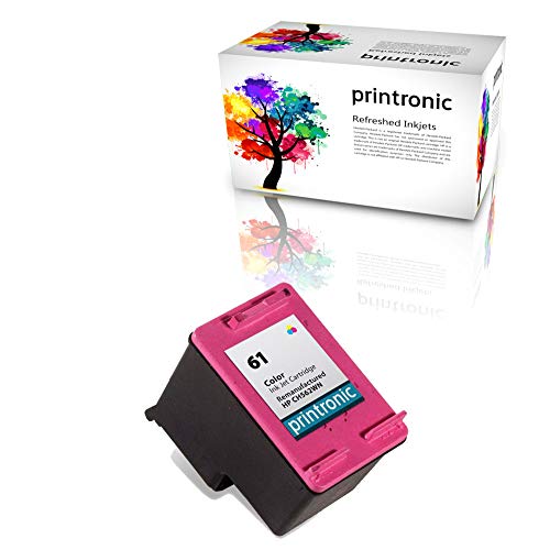 Printronic Remanufactured HP 61 Ink Cartridge for HP Envy 4500 5530 Deskjet 2540 1510 2050 3050 OfficeJet 4630 Printers (1 Color)