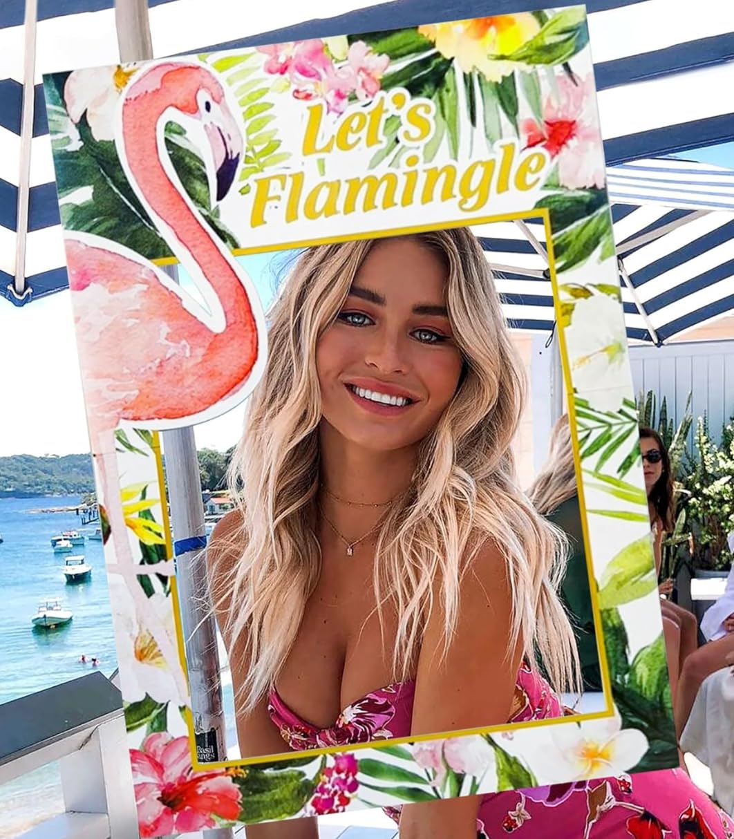LaVenty Flamingo Bridal Shower Photo Prop Frame Tropical Bridal Shower Photo Booth Bridal Shower Photo Booth Flamingo Bridal Shower Photo Prop Bachelorette Photo Prop