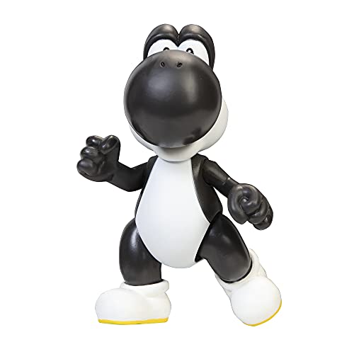 Super Mario Action Figure 4 Inch Black Yoshi Collectible Toy with Egg Accessory