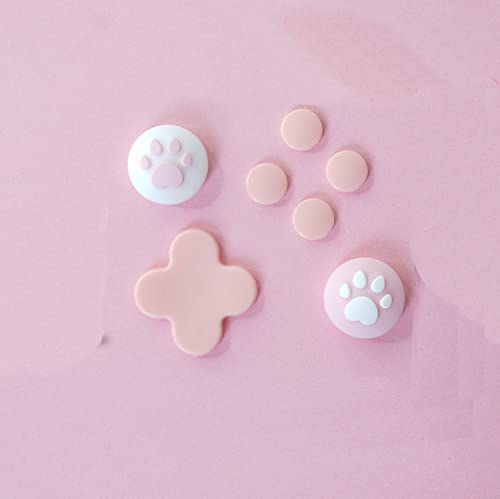 Colorful ABXY Buttons Sticker Direction Buttons Sticker D-Pad Button Set Thumb Stick Grips Caps Joystick Covers for Switch NS Joy-Con Controller (A)