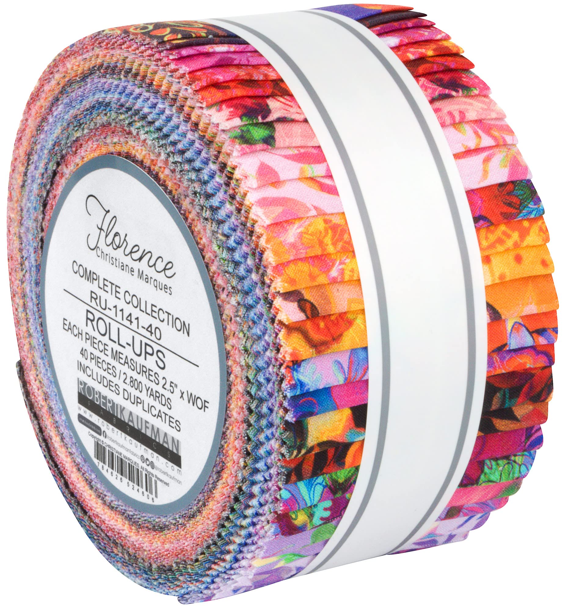 Christiane Marques Florence Roll Up 40 2.5-inch Strips Jelly Roll Robert Kaufman Fabrics RU-1141-40