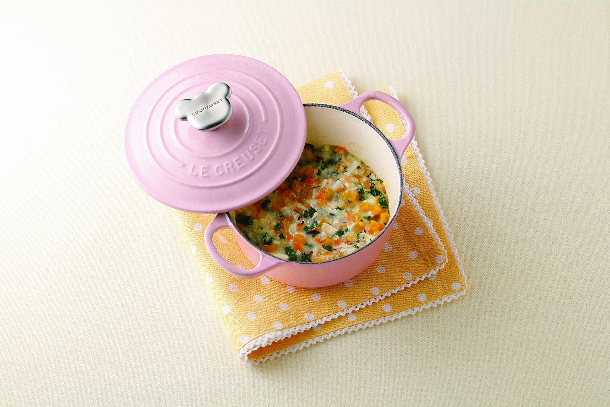 Le Creuset Cocotte Ronde 14cm Bear SS knob Chiffon Pink